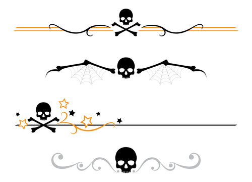 Old Skull Corner Borders