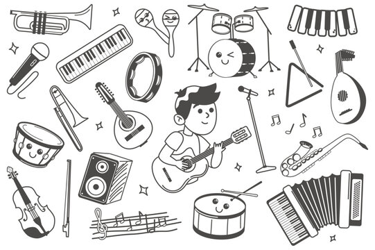 How To Draw Music Instruments