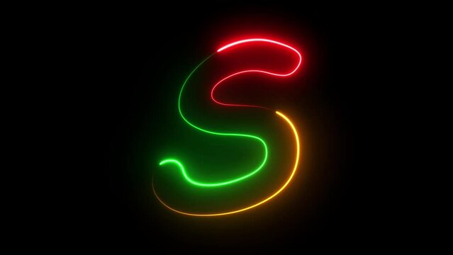 The Letter S In Neon Green