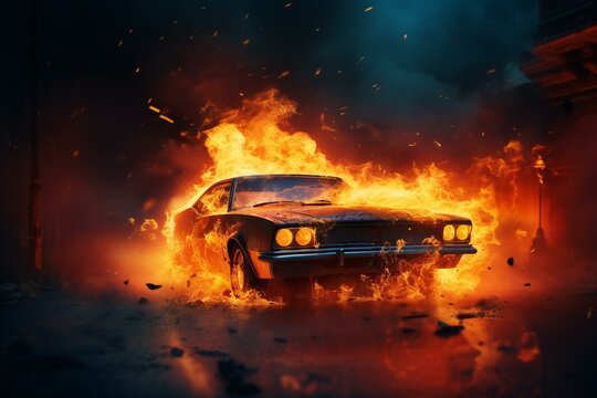 Car Exploding Wallpaper