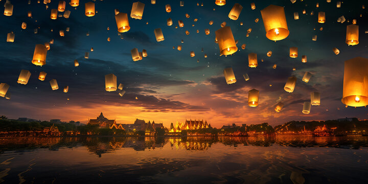 Lanterns In The Sky Wallpaper