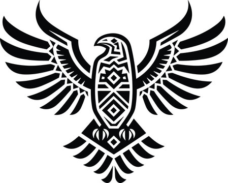 Aztec Eagle Design Aztec Eagle Warrior Black And White Stock Photos