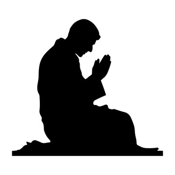 Muslim Praying Clipart Black And White Tree