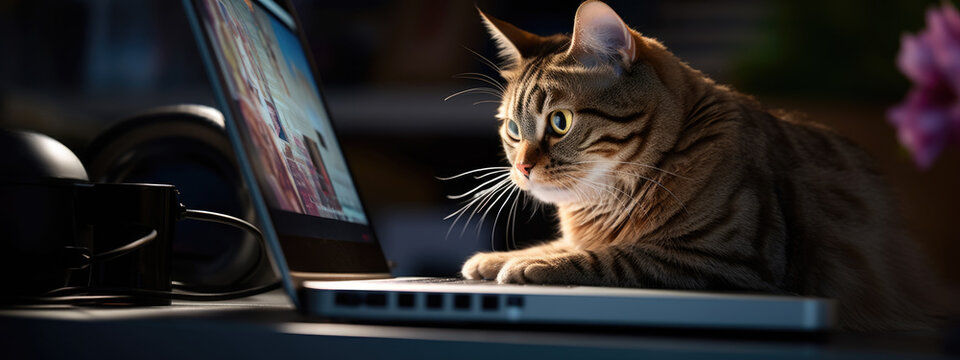 Cat On Laptop Images – Browse 46,595 Stock Photos, Vectors, and Video ...