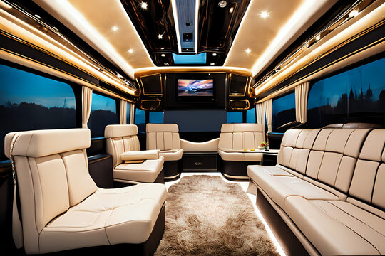 Inside Luxury Tour Bus