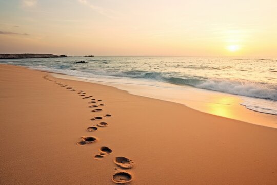 One Set Of Footprints In The Sand