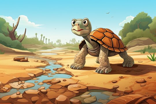 slow cartoon turtle