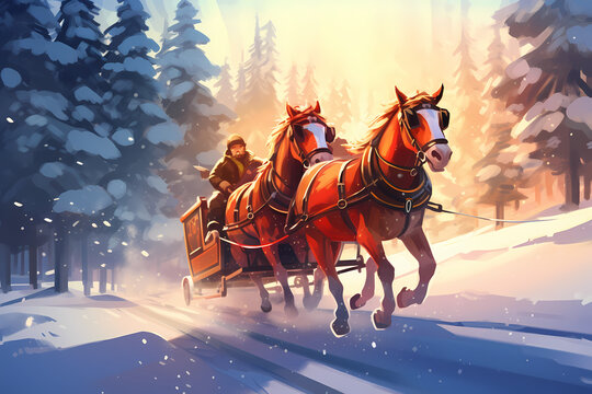 「Sleigh Ride Cartoon」の写真素材 | 7,460件の無料イラスト画像 | Adobe Stock