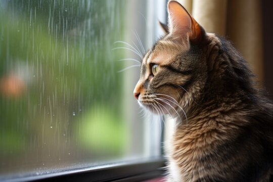 Sad Cat Rain Gif