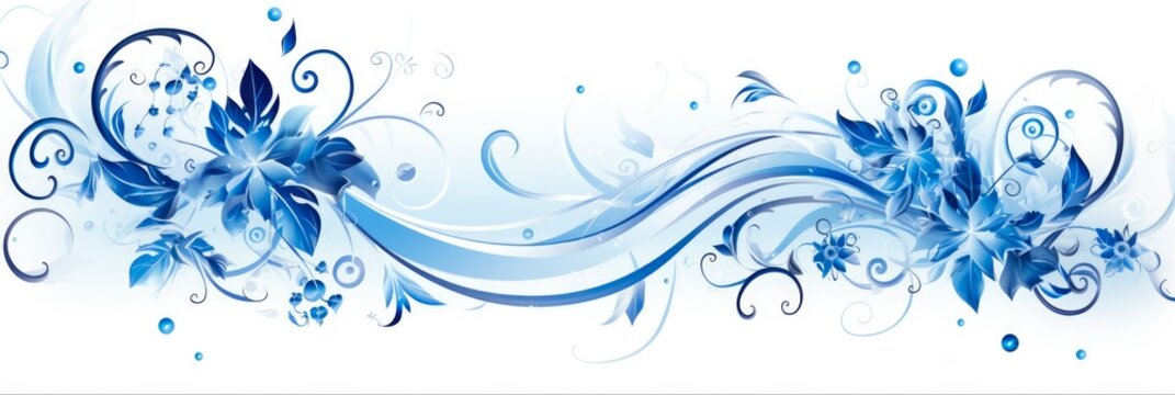 Decorative Lines Corner Blue