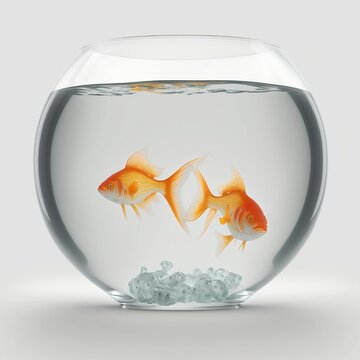 2 Goldfish In Bowl