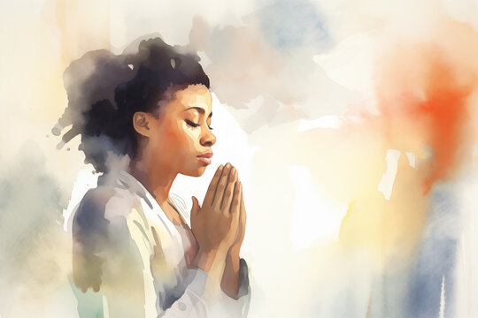 Black Woman Praising Jesus
