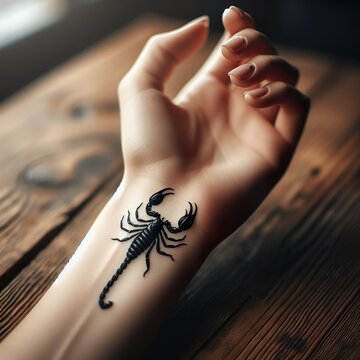Scorpion Tattoo On Hand