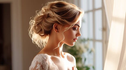 A profile for a wedding hairstyle featuring a cute model with gorgeous ...