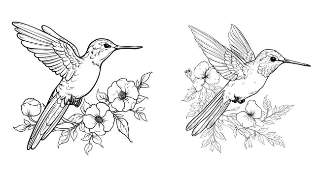 Hummingbird Outline Images – Browse 12,838 Stock Photos, Vectors, and ...