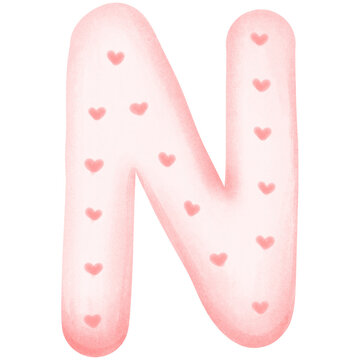 Letter N Pink