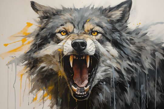 Wolf Snarl Drawing