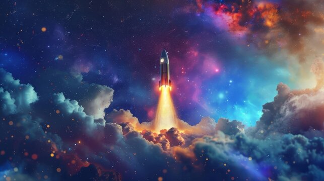 Rocket Flying Through Space Images – Browse 1,950 Stock Photos, Vectors ...