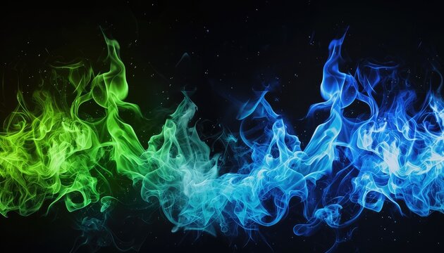 Blue And Green Fire