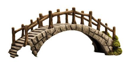 Arch bridge on white or transparent background