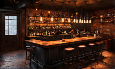 Vintage Pendant Light with Edison Bulb in Rustic Setting from Pikwizard