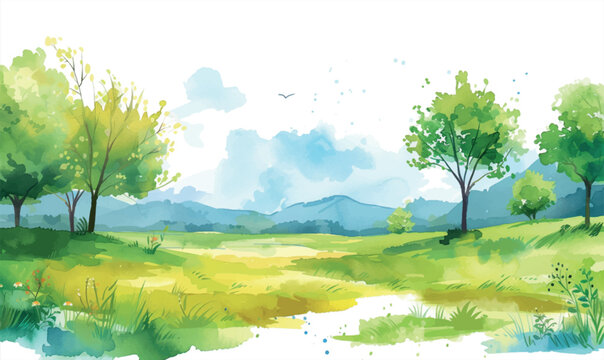 Spring Landscape Drawing