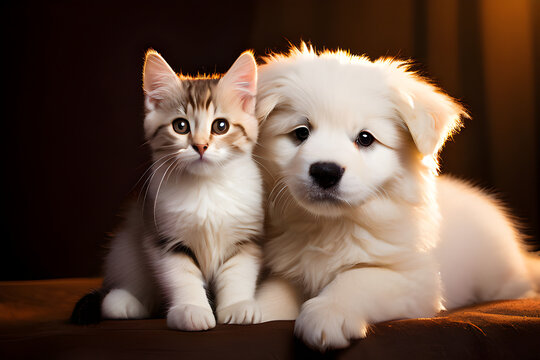 Cute Puppies And Kittens Wallpaper