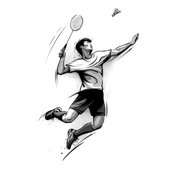 Badminton Jump Smash Clipart