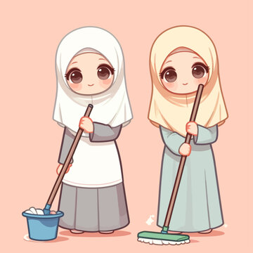 Hijab Muslim Cleaning Images – Browse 3,859 Stock Photos, Vectors, and ...