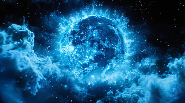 Blue Fireball Wallpaper