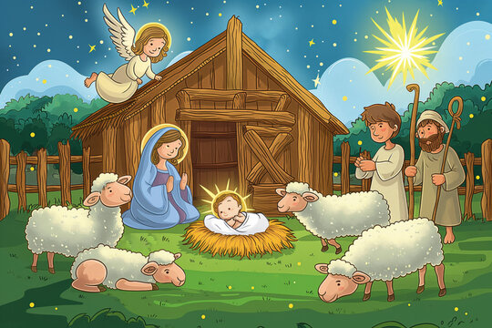 Baby Jesus In A Manger Animated