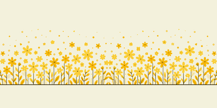 Yellow Flower Border Line