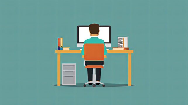 Working At Desk Clipart Images – Browse 4,620 Stock Photos, Vectors ...