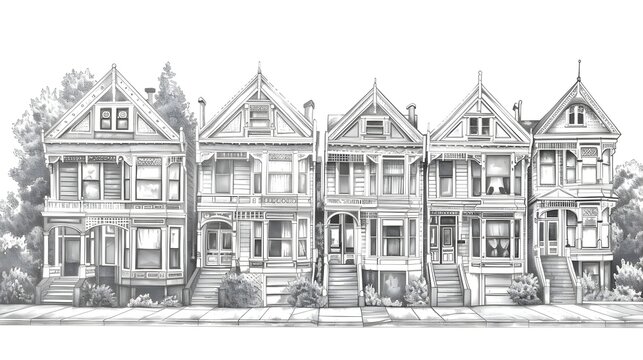 Victorian House Line Drawing