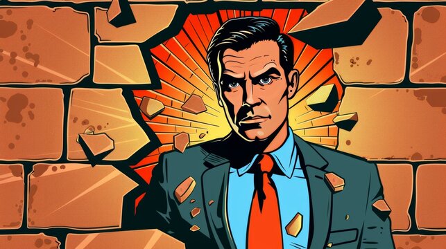 Break Through Wall Cartoon Images – Browse 2,295 Stock Photos, Vectors ...