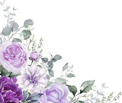 Purple Watercolor Flowers Border Images – Browse 39,261 Stock Photos ...