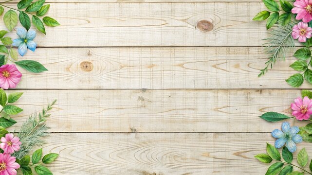 Wood Flowers Background