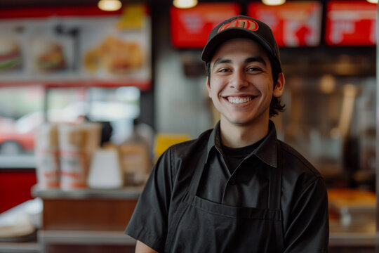 Happy Fast Food Worker