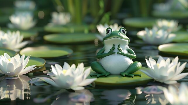 Cartoon Frog Lily Pad Images – Browse 2,325 Stock Photos, Vectors, and ...