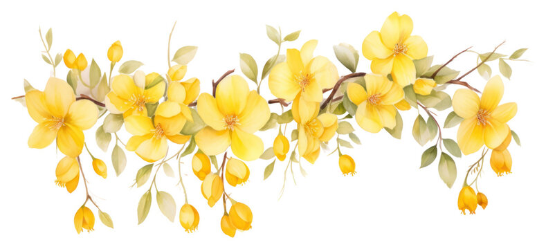 Yellow Flower Border Line