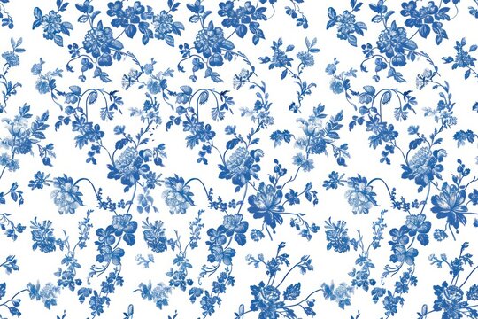 Blue Vintage Floral Pattern