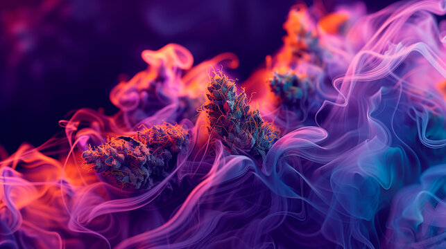 Colorful Weed Smoke Backgrounds