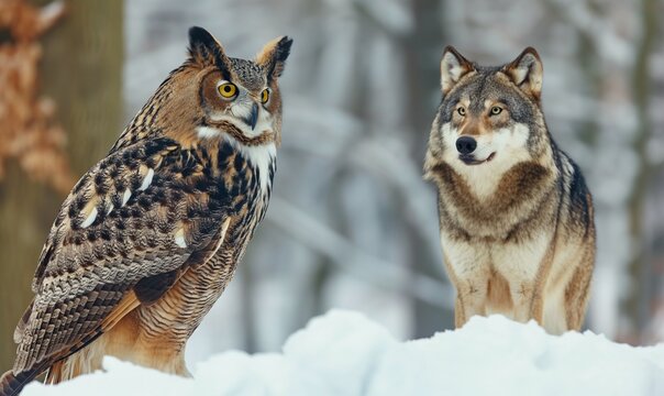 Wolf And Owl Owl And Wolf 1 Practicing By LaWinder - Fur Affinity