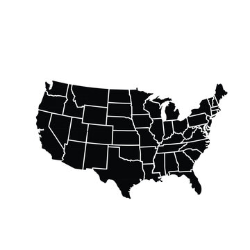 Usa States Map Vector Free