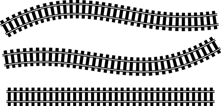 Curved Train Tracks Clipart