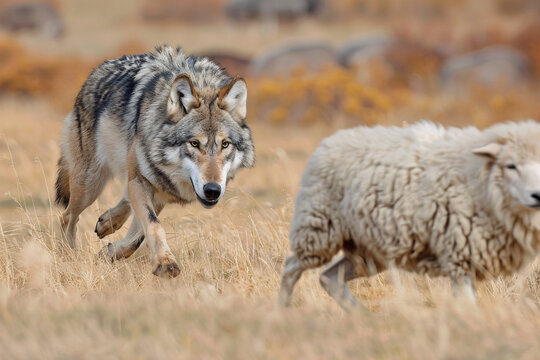 Wolf Hunting Sheep