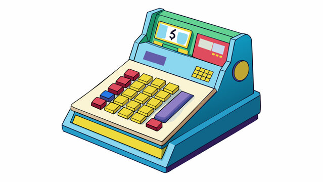 Animated Cash Register Machine