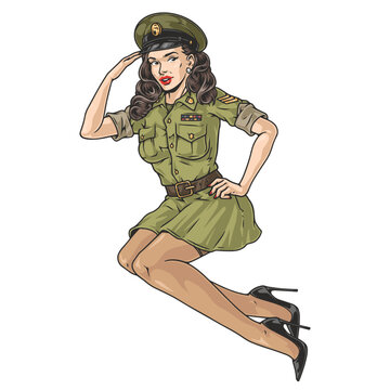 Military Pin Up Girl Drawings