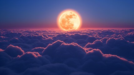 Full moon over Earth's atmosphere from International Space Station from ...