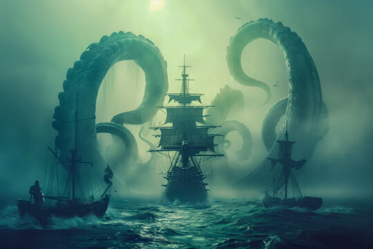 Kraken Attacking Ship